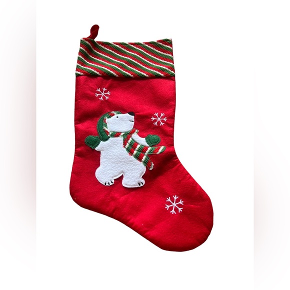Accents | Avon Bernard The Polar Bear Stocking Christmas Red Green F1 ...